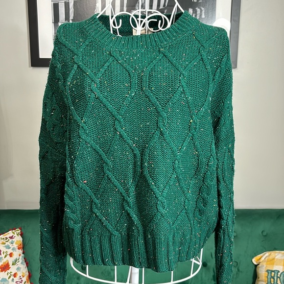Sweaters | Forest Green Cable Knit Sweater L | Poshmark